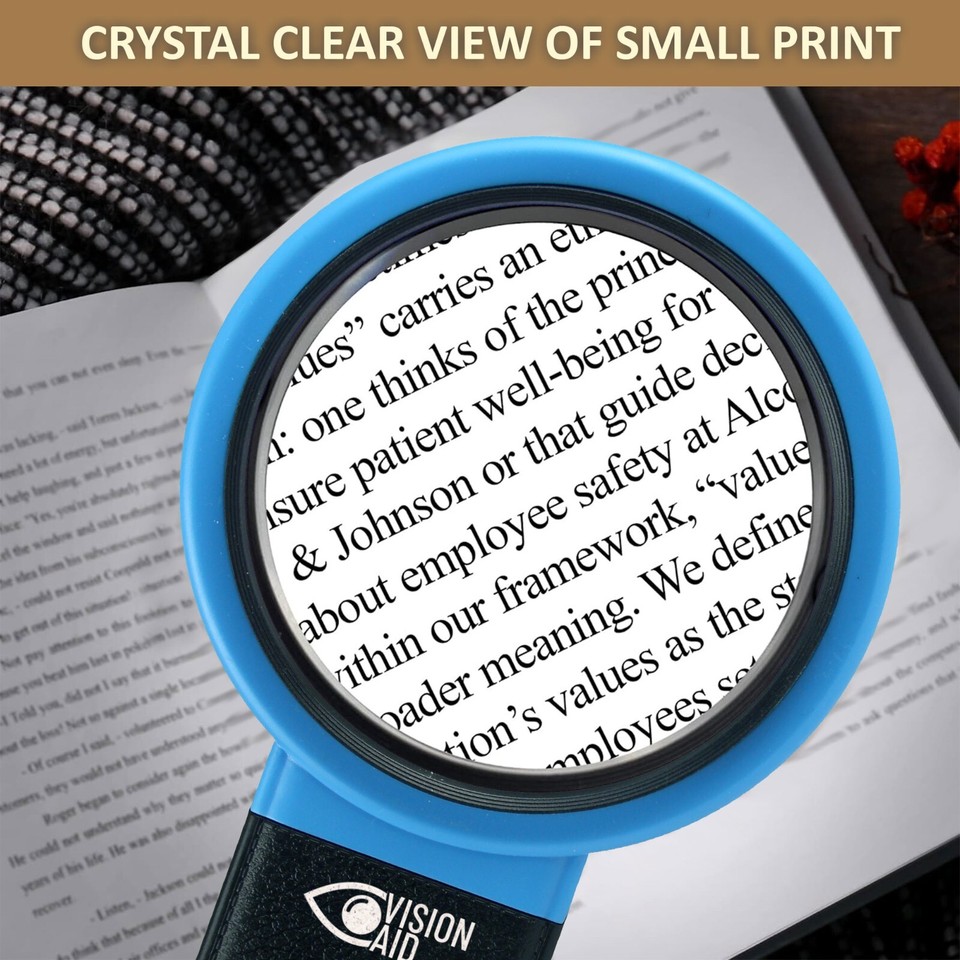 Vision Aid 30x Magnifying Glass with Bright 21 LED Lights Hands-Free ...
