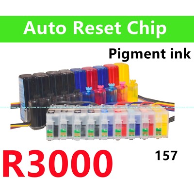 Refillable Pigment Cis ciss ink system 4 Stylus R3000 Printer T157 157 ...