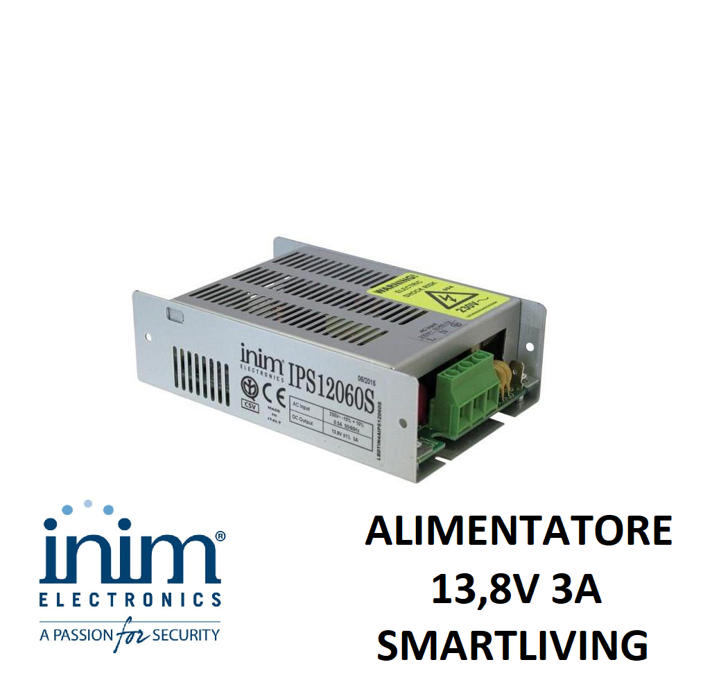 IPS12060G Alimentatore Switching 13,8V@3A INIM SMARTLIVING prime 1050 ...