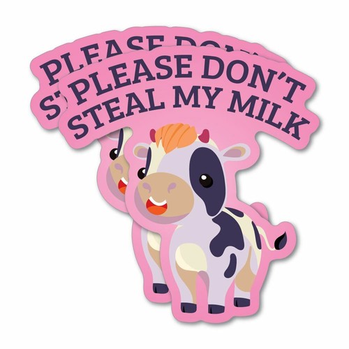 2X Please Do Not Steal My Milk Sticker Decal Vegan Vegetarian Food ...