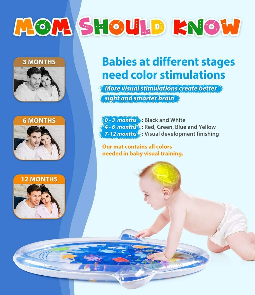 Baby Water Mat, Infant Toys Unique Shark Shape Infant Baby Toys (XL 36 ...