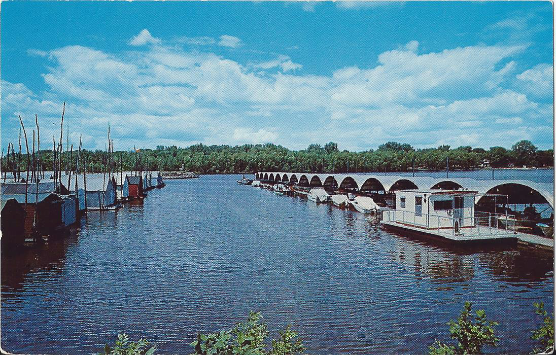 Postcard Minnesota MN Red Wing Boathouse Village Goodhue County 1960s ...