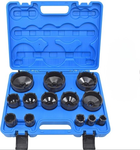 13pc Spindle Nuts Socket Kit Ball Joints Axle Locknut Remove Install ...