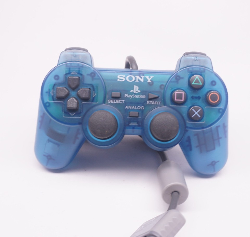 Transparent Blue Sony Playstation 1 PS1 Dualshock Controller SCPH-1200 ...