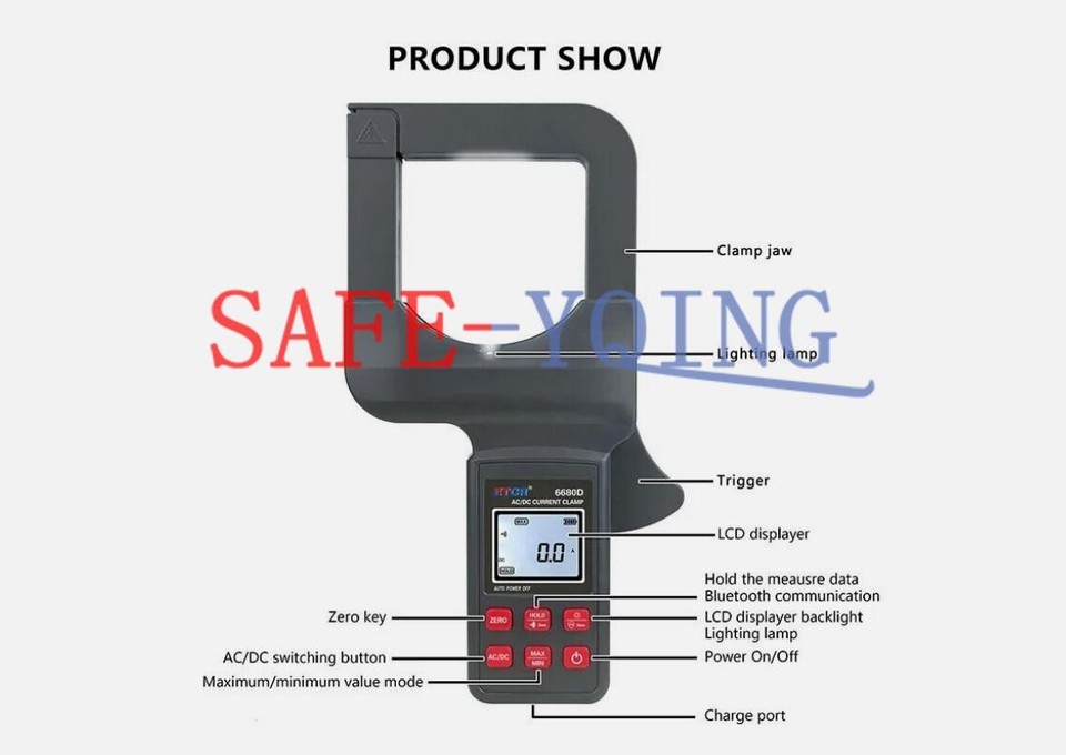 1PCS ETCR6680D Large Caliber Clamp Meter DC0A-2000A/AC0-1000A Digital ...