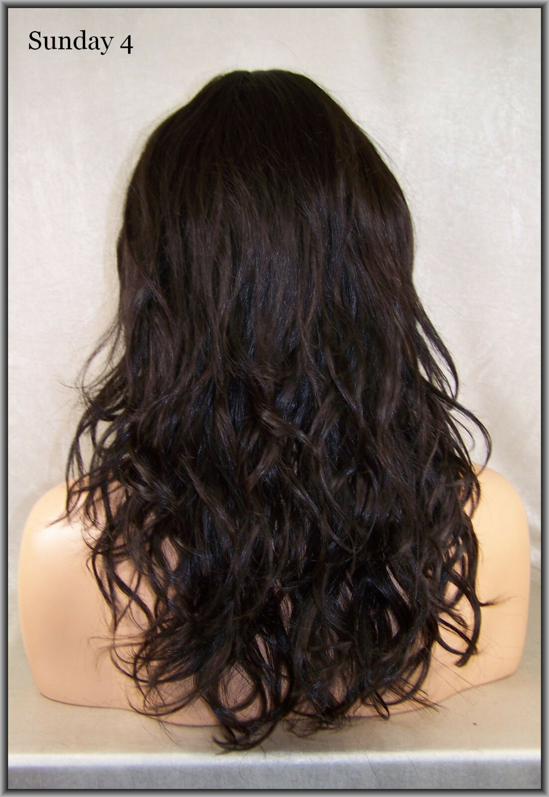 Dark Brown # 4 Medium Layered Full Wig Heat safe Wavy skin part Sund ...