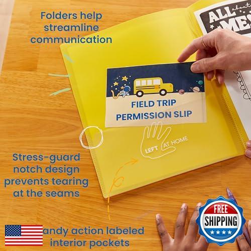ECR4Kids 2-Pocket Parent-Teacher Classroom Communication Folder, School ...