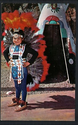 CHEROKEE, NC * LITTLE CHEROKEE INDIAN GIRL * UNPOSTED VINTAGE CLINE ...