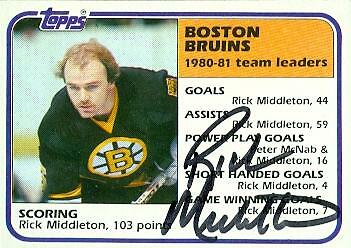 Rick Middleton autographed Hockey Card (Boston Bruins) 1981 Topps #46 ...