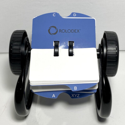 Rolodex Open Rotary Card File Holds 250 1 3/4 x 3 1/4 Cards Black 66700 ...