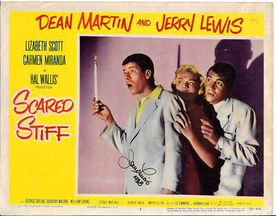 Jerry Lewis SIGNED - autographed original Lobby Card, SCARED STIFF ...