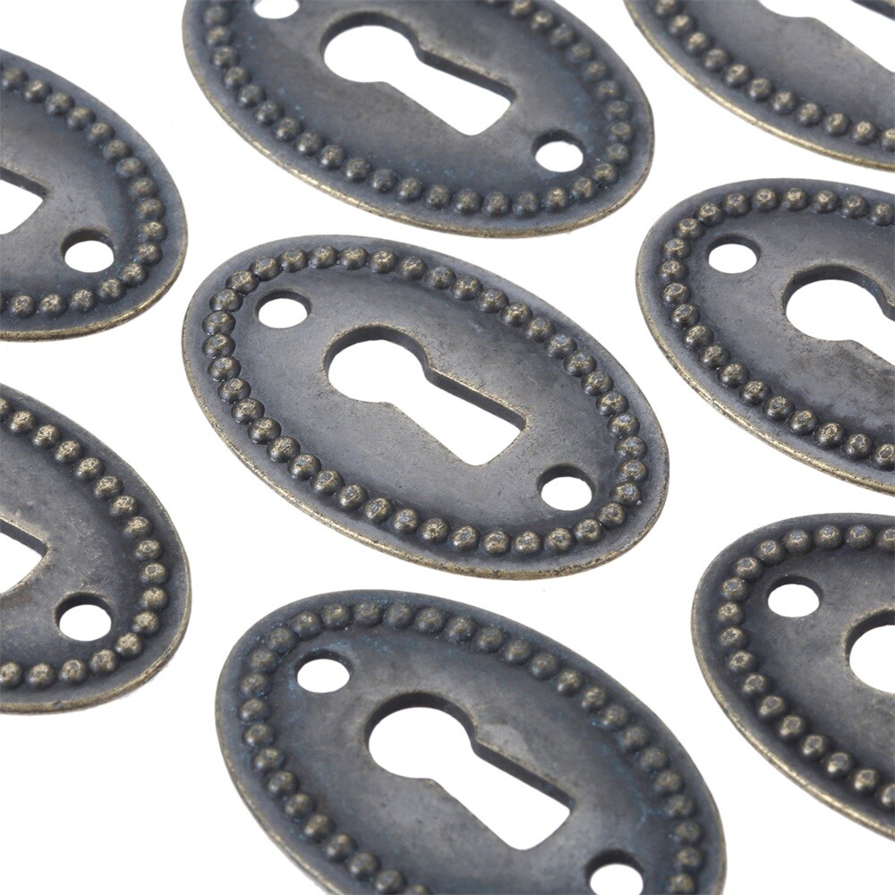 2/10/20Pcs Antique Bronze Keyhole Cover Carved Hollow Connectors ...