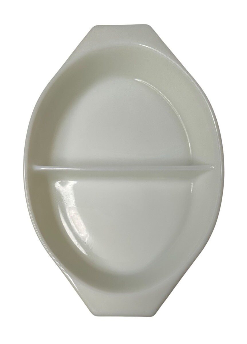 Vintage Pyrex Oval Divided Casserole Dish W/Olive Print Lid 1.5 Qt ...