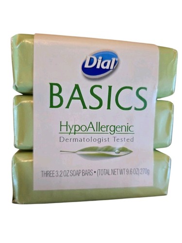 DIAL BASICS HypoAllergenic Bar Soap 1 Packs of 3 Bars 3.2oz each ...