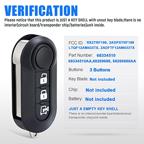 Car Key fob Shell Case Replacement For RAM ProMaster 1500 2500 3500 ...