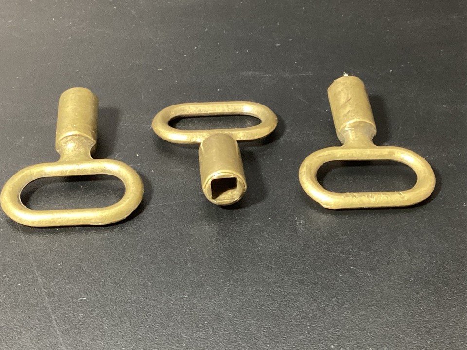 Vintage 3 Brass Keys Railroad Switch Or Gas Valve W Square Socket Ends ...