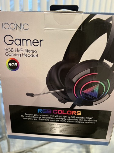 Iconic Gamer RGB Colors Hi-Fi Stereo Gaming Headset/ Flexible ...