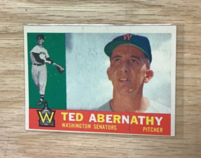 1960 Topps Baseball Ted Abernathy Washington Senators Card #334 | eBay