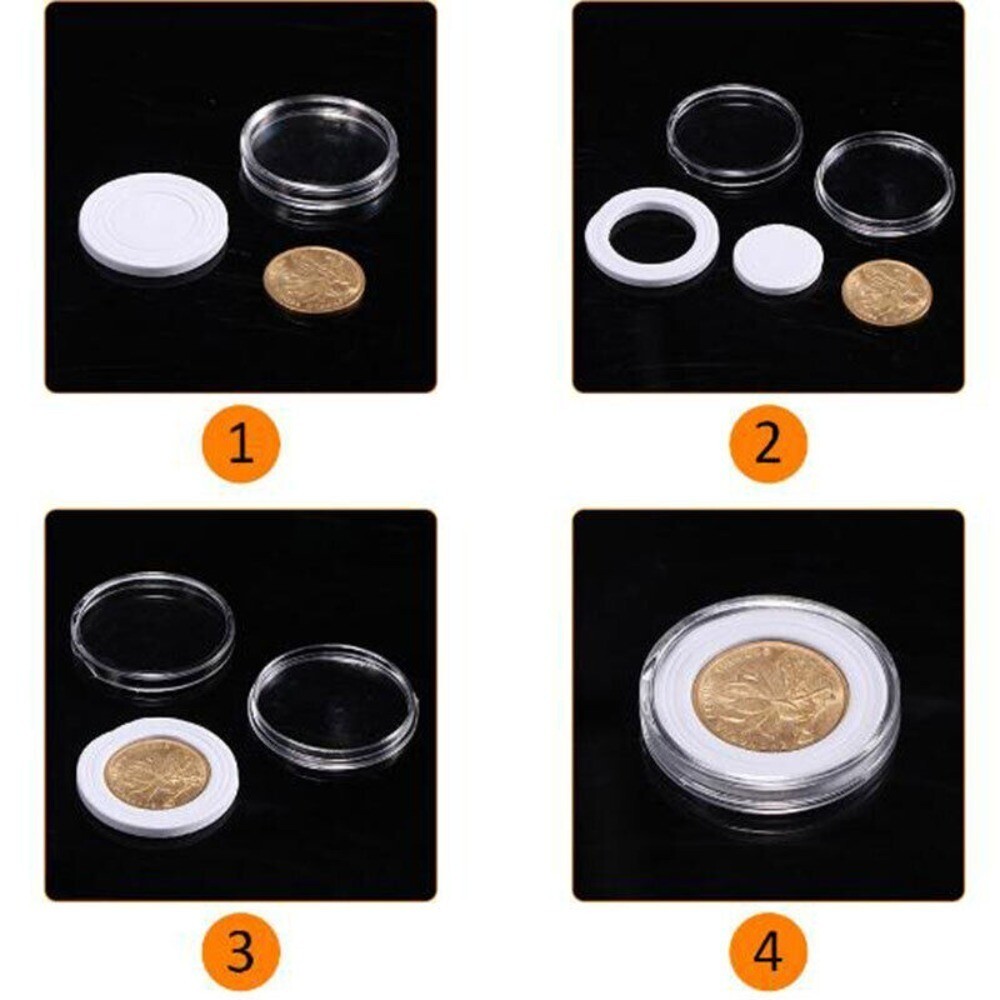 Boxes Storage Capsules Coin Collecting Box Coin Cases Holder Case Coins ...