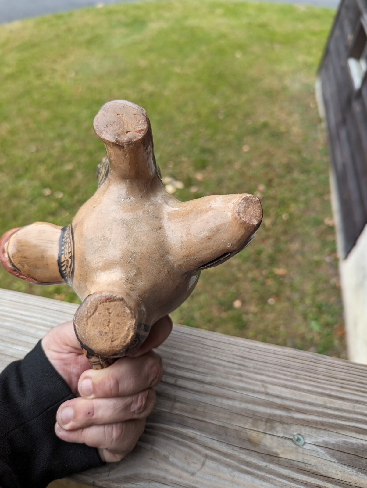 Vintage Jaguar Shaker Clay Hand Painted Folk Art Primitive Pottery ...