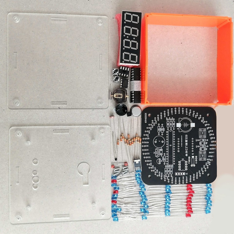 DIY Rotating LED Electronic Digital Clock Kit Learning Board DC5V ...