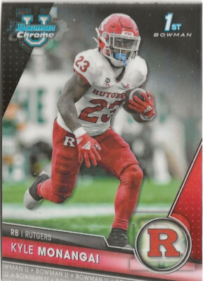 2023 Bowman Chrome University Kyle Monangai Rookie RC Rutgers Scarlet ...
