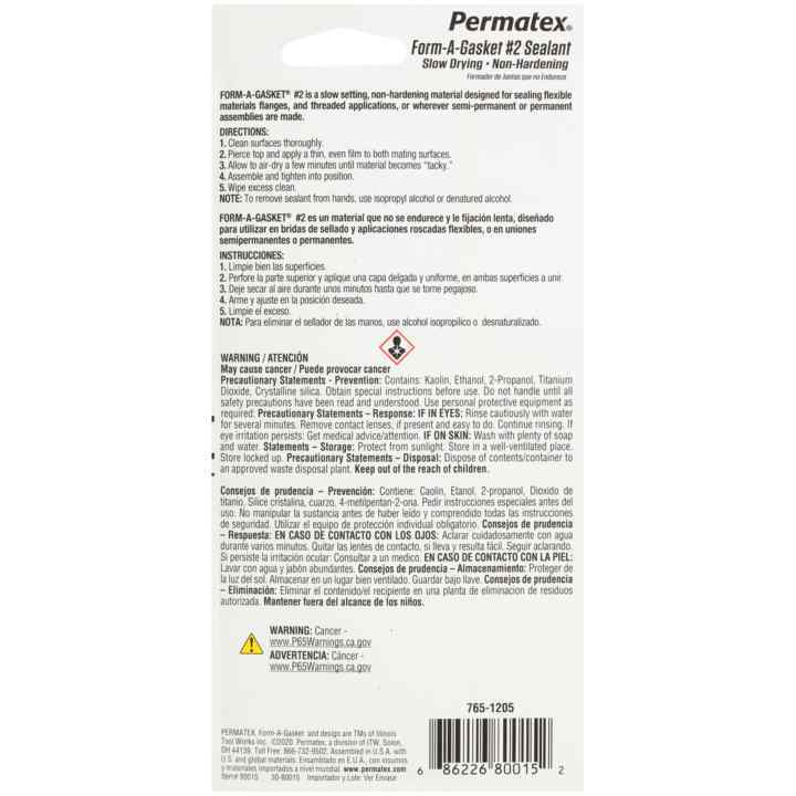 PERMATEX® 80015 FORM-A-GASKET® NO.2 SEALANT, 1.5 OZ UK Stock | eBay UK