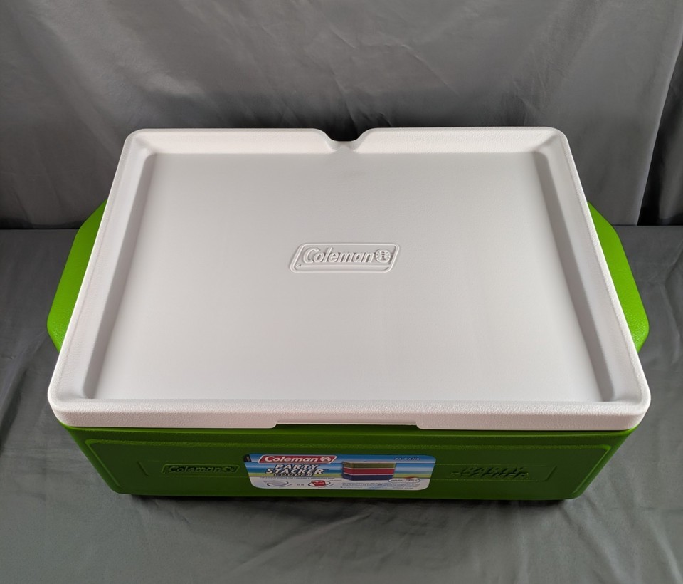 Coleman Party Stacker Green Cooler Model 6225 USA Picnic Beach Boat ...