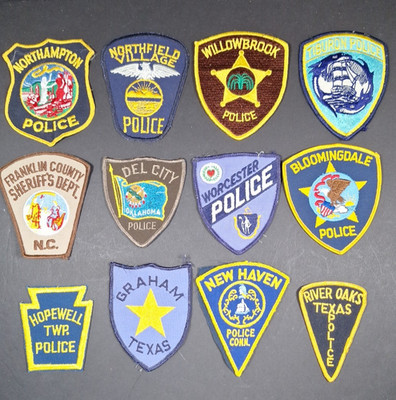 VINTAGE RETIRED POLICE PATCHES L0T OF 12 PATCHES INCLUDED ALL DIFFERENT ...