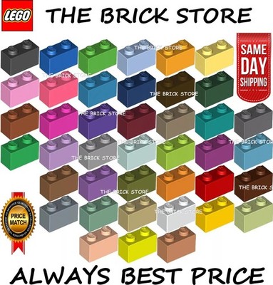LEGO 1X2 BRICK WITH BOTTOM TUBE - 3004 COLOURS L-N - SELECT QTY ...