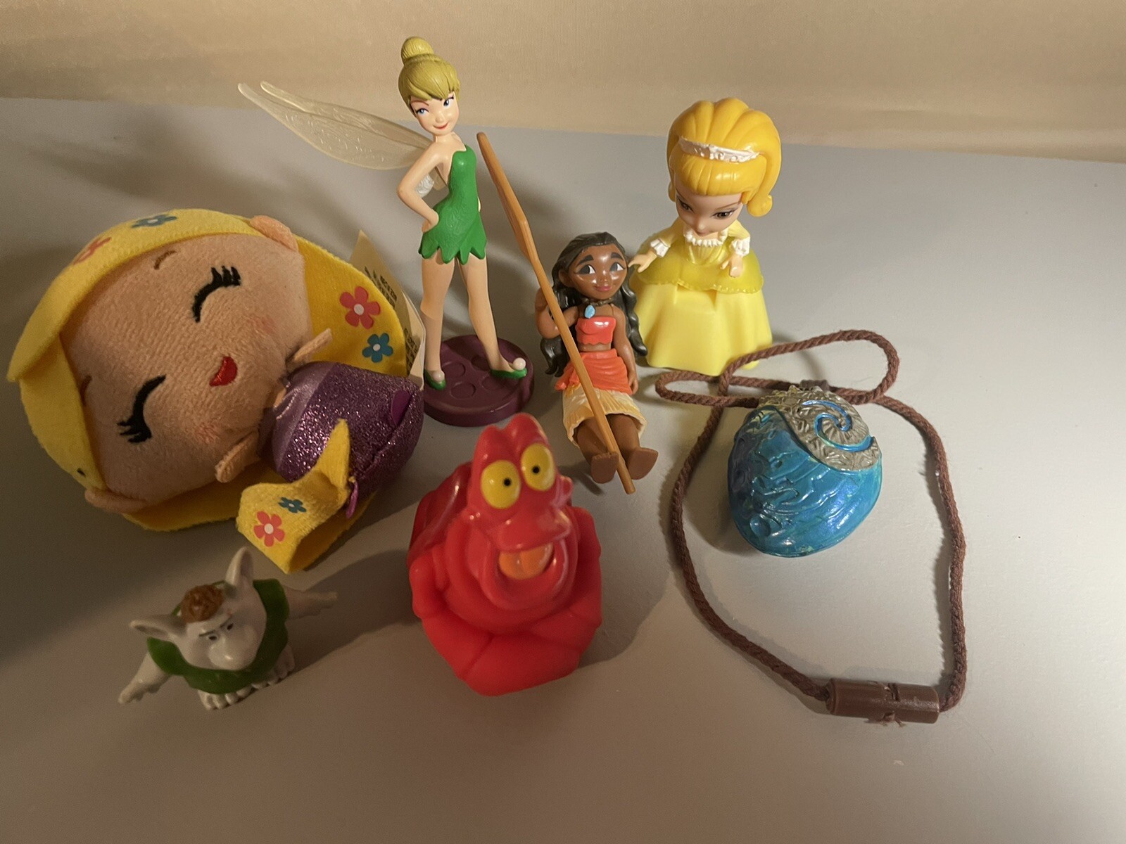 lot if disney toys loose Moana Tinker Bell Rapunzel Troll Sebastian ...