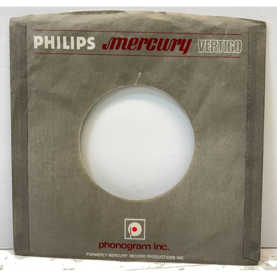 Philips Mercury Vertigo Records Company Sleeve 45 RPM Vinyl Gray ...