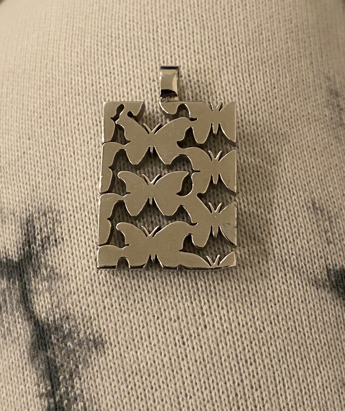 Stainless Steel Silver Laser Cut Butterfly Pendant 1” - Gem