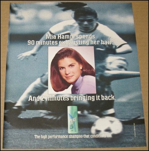 1996 Mia Hamm Pert Plus Shampoo Print Ad Advertisement USA Women's ...