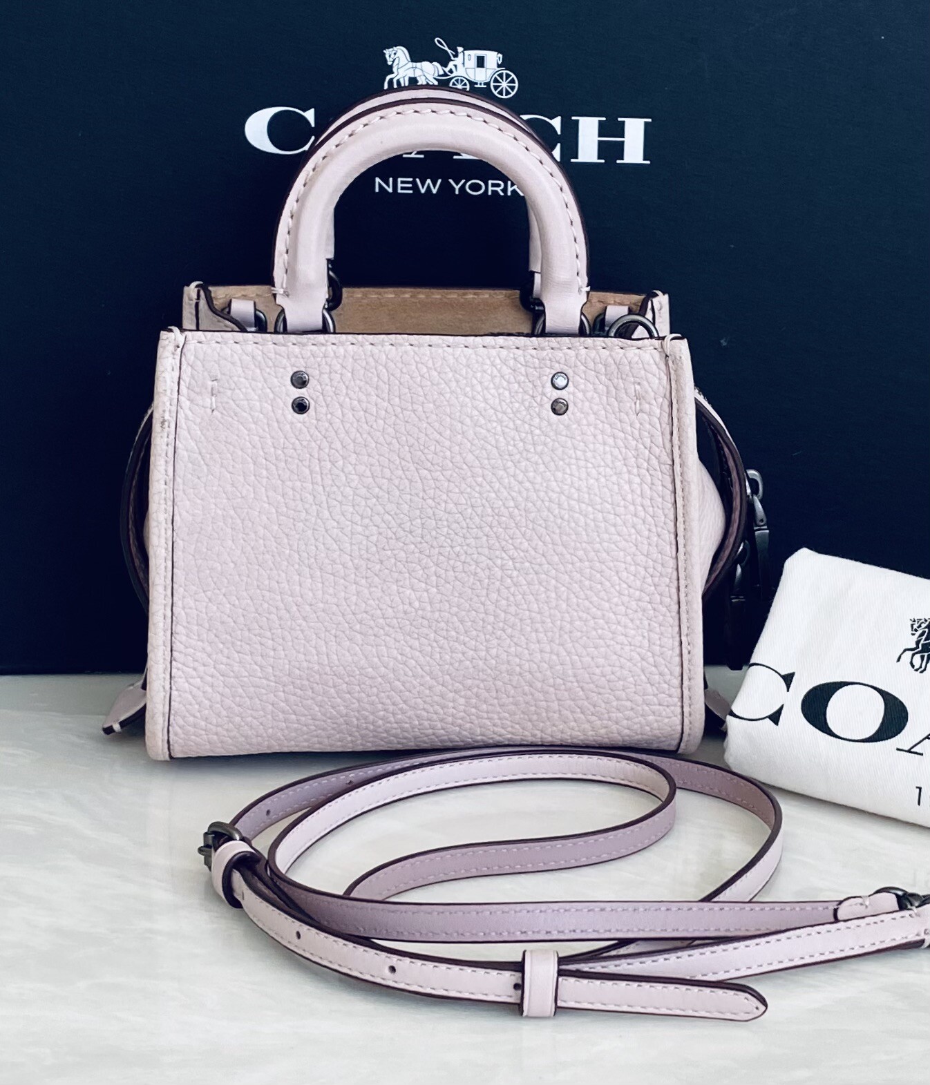 COACH 1941 PINK ICE 17 GLOVETANNED LEATHER MNI ROGUE … - Gem