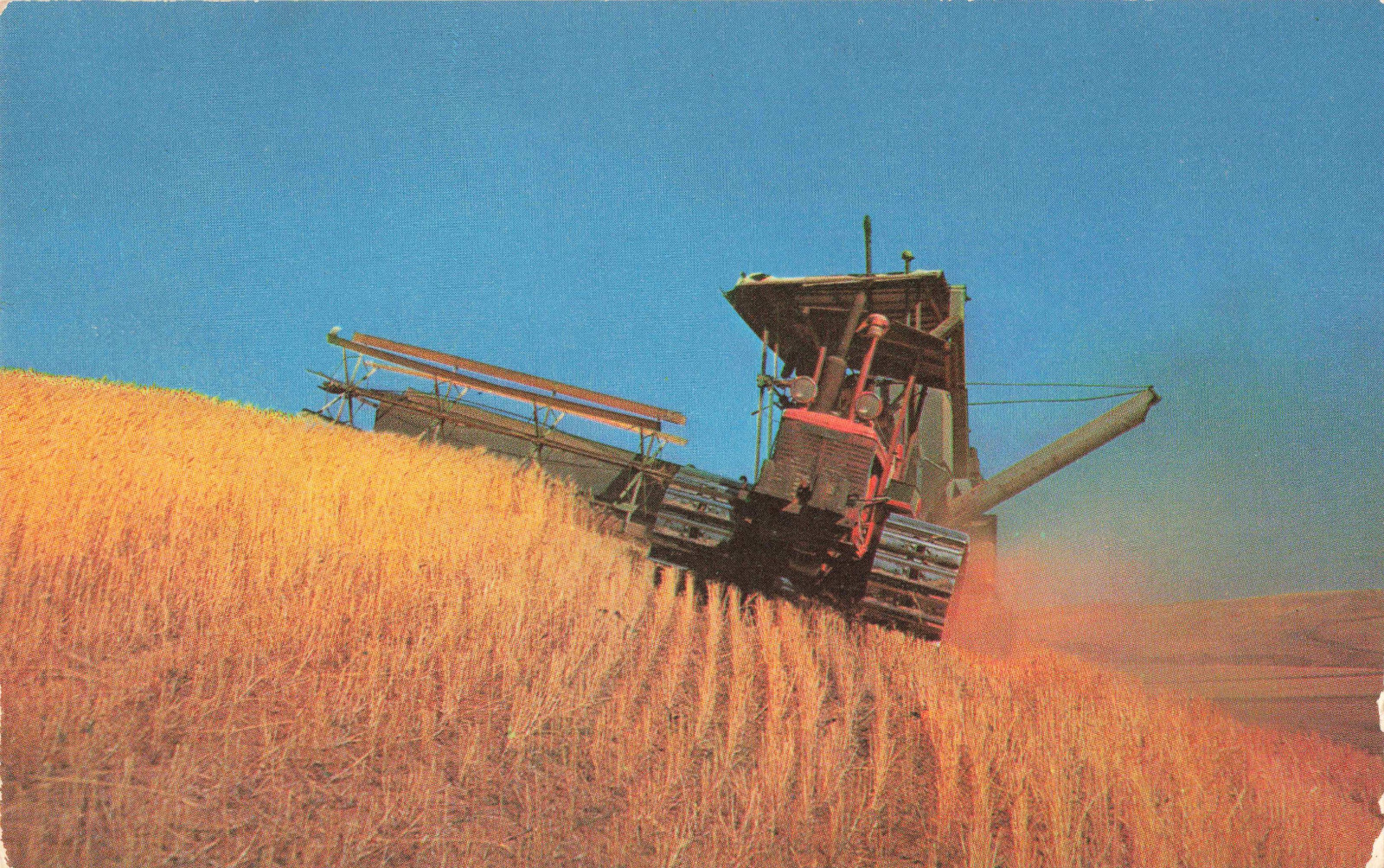 Postcard Washington Wheat Harvest Combine Crops Farming Agriculture WA ...
