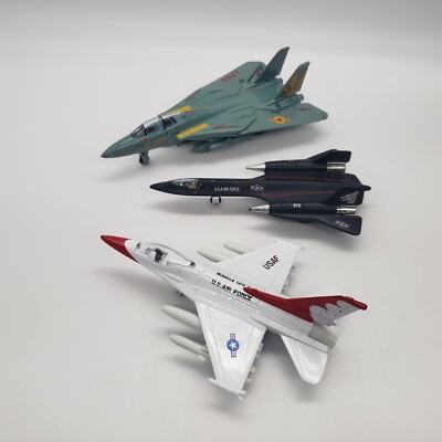 Die Cast Jet Plane Toy Pull Back Action 3 Toy Lot SR-71A Blackbird F-16 ...