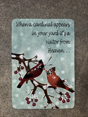 Metal Wall Art When a Cardinal Appears…visit From Heaven Snow Blue Sky ...