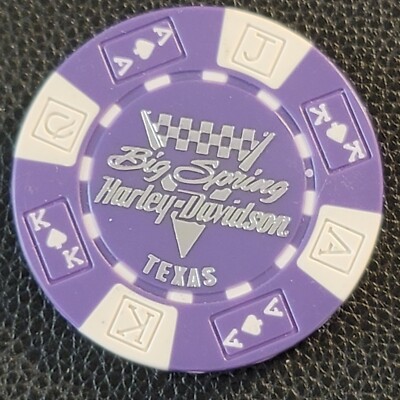 BIG SPRING HD "OLDEST IN TEXAS" ~ TEXAS (Purple AKQJ) Harley Poker Chip ...