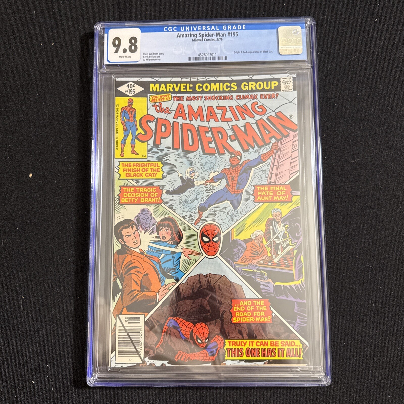 AMAZING SPIDER-MAN #195 - CGC 9.8 - ORIGIN & 2ND APPEARANCE OF BLACK ...