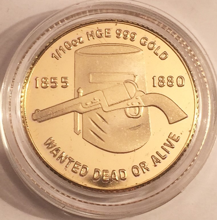 Set of 4 "Ned Kelly" 1/10th oz HGE 999 Gold Australian Coins/tokens ...