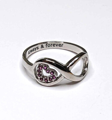 Always and Forever Infinity Heart CZ Ring 925 Sterling Silver NEW Sizes ...