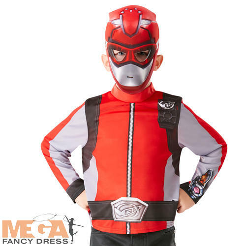 Red Beast Morpher Top & Mask Boys Fancy Dress Power Rangers Kids ...