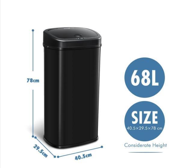 68L Kitchen Automatic Touchless Sensor Bin Stainless Steel Easy To ...