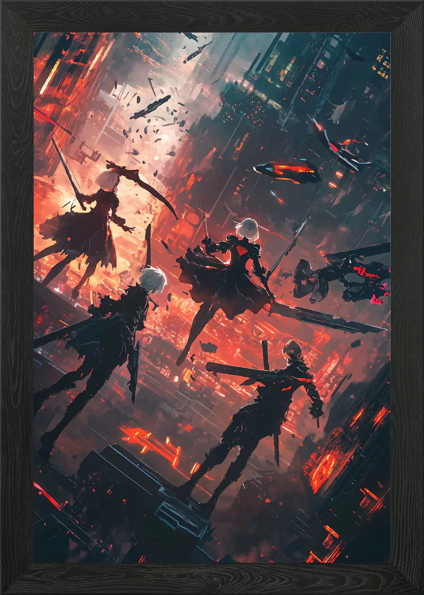 nier automata 2B Framed Wall Art Poster Canvas Print Picture | eBay UK