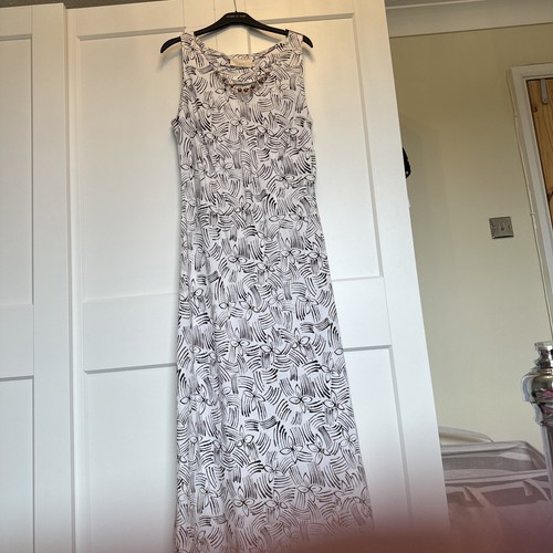 Beautiful Ann Harvey Linen Rich Ivory And Brown Dress Size 16 | eBay UK