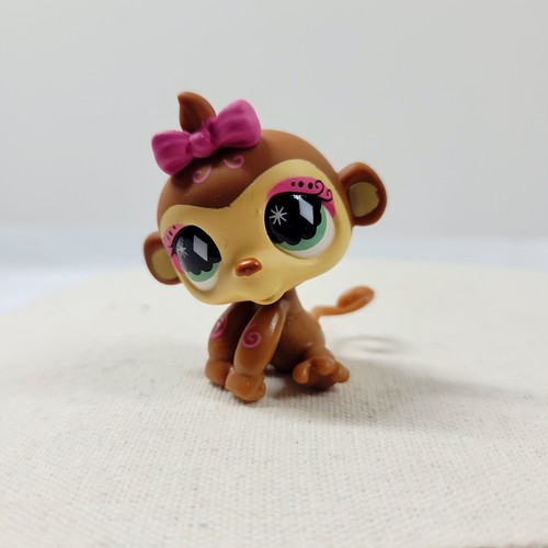 Authentic Littlest Pet Shop 2006 Monkey #714 with Bow & Diamond Eyes ...