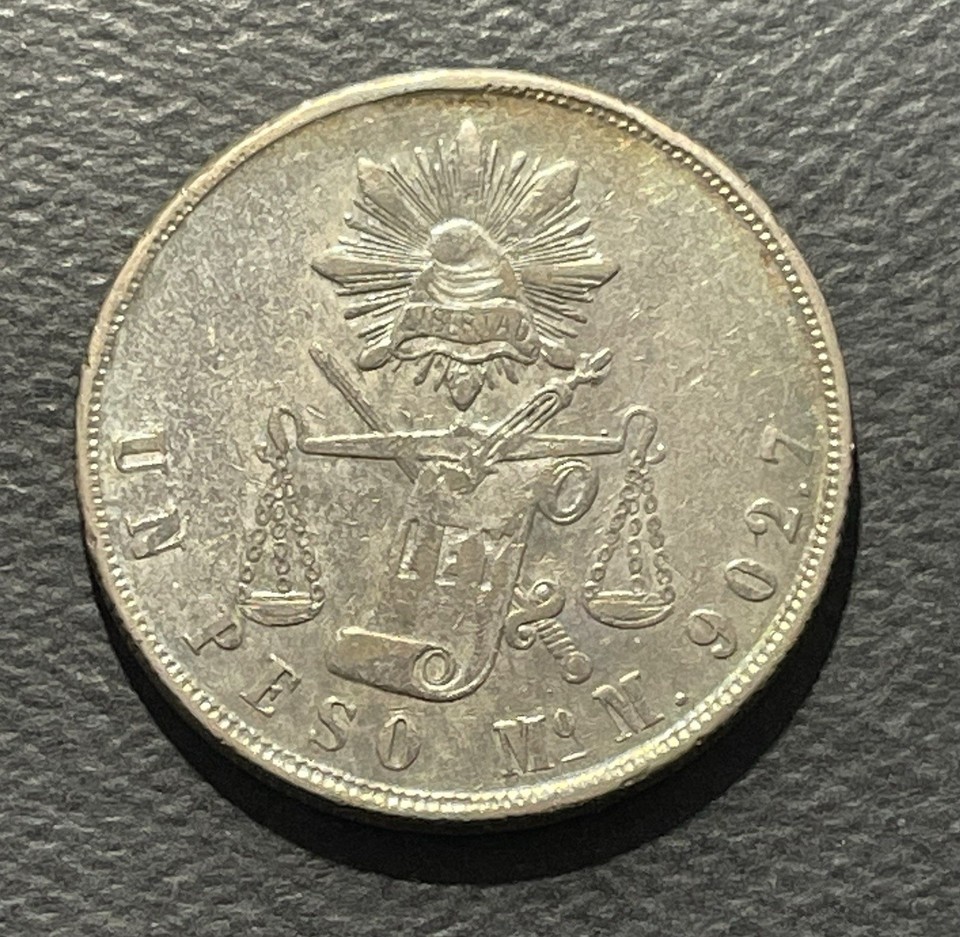 Mexico 1873 MoM "Balanza" Peso Silver Coin: Ex Henry Christensen ...