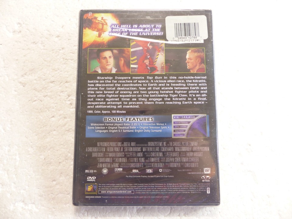 Wing Commander (DVD, 1999, 1-Disc) Sci-Fi Action Matthew Lillard NEW ...