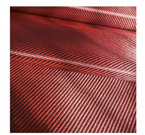 1100D Red Aramid Carbon Fiber Mixed Cloth 200gsm 2x2 Twill 100cm Hybrid ...